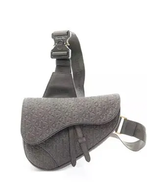 Dior 2000s X Denim Tears Saddle Leather Messenger Bag - Grey