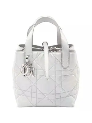 Dior Leather Tote Bag - Silver