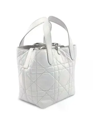 Dior Leather Tote Bag - Silver