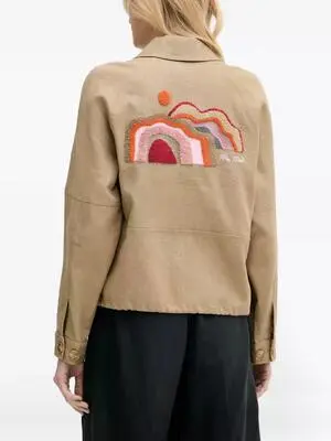 MOS MOSH Embroidered Drawstring Hem Shirt