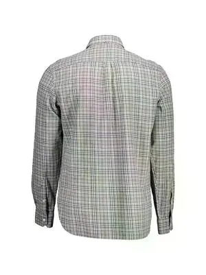 U.s. Polo Assn. Checked Embroidered-logo Shirt - Grey