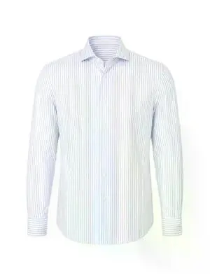 TRAIANO MILANO Vertical-stripe Long-sleeve Shirt - Blue