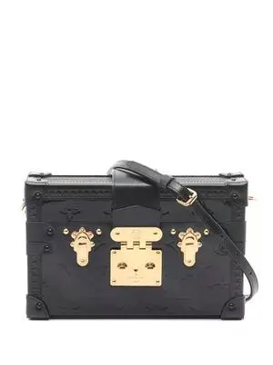 LOUIS VUITTON Monogram Vernis Petite Malle Crossbody Bag - Black