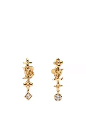 LOUIS VUITTON Plated Strass In The Sky Push Back Earrings - Gold