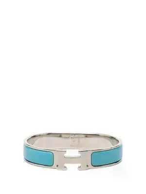 Hermès Hermès Narrow Enamel Clic H Bracelet PM Blue