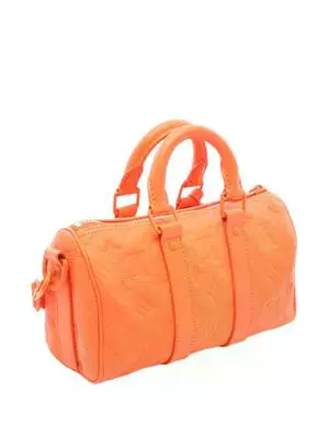 LOUIS VUITTON Monogram Empreinte Keepall Bandouliere 25 Boston Bag - Orange