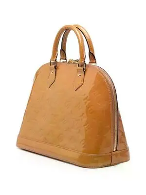 LOUIS VUITTON Monogram Vernis Alma Pm Handbag - Brown