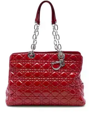Dior Large Patent Cannage Lady Shopping Tote Bag