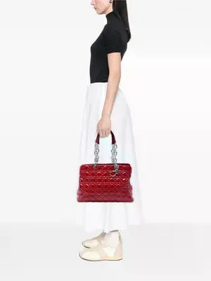 Dior Large Patent Cannage Lady Shopping Tote Bag