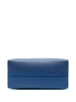 Prada Saffiano Cuir Monochrome Top Handle Satchel - Blue