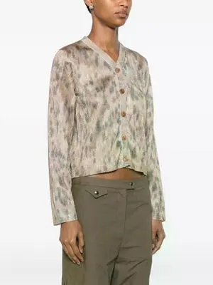 GANNI Leopard-print V-neck Cardigan
