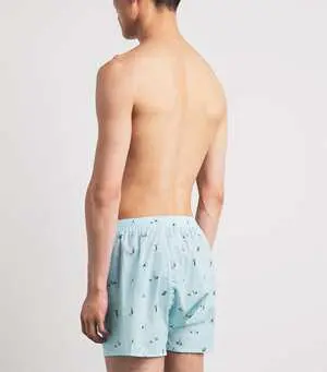 Derek Rose Cotton Printed Boxer Shorts - Blue