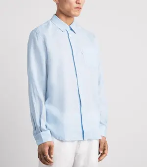 Derek Rose Linen Monaco Shirt - Blue