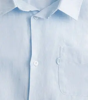 Derek Rose Linen Monaco Shirt - Blue