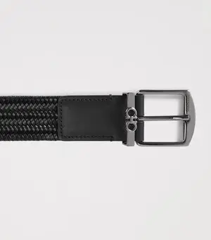 FERRAGAMO Woven Leather Gancini Belt