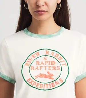 MOTHER Cotton Itty Bitty Graphic T-shirt - White