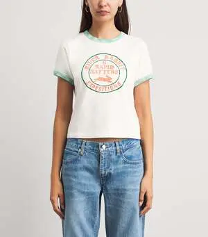 MOTHER Cotton Itty Bitty Graphic T-shirt - White