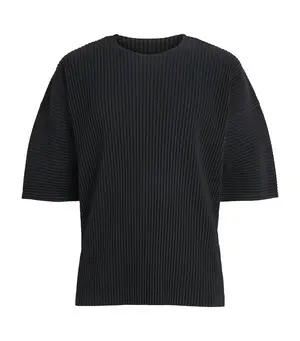 Issey Miyake Pleated Short-sleeve T-shirt - Black