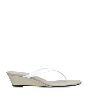 Christopher Esber Leather Scala Wedge Sandals - White