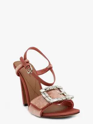 Dolce & Gabbana Embellished Velvet Sandals - Multicolor