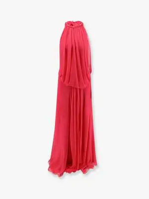Alberta Ferretti Pink Silk Long Dress - Multicolor