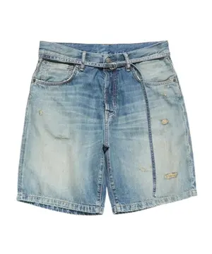 Acne Studios Distressed Denim Shorts With D-ring Belt