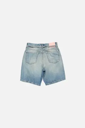 Acne Studios Distressed Denim Shorts With D-ring Belt