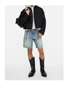 Acne Studios Distressed Denim Shorts With D-ring Belt