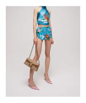 Gucci Graphic Printed Silk Twill Shorts - Multi-color