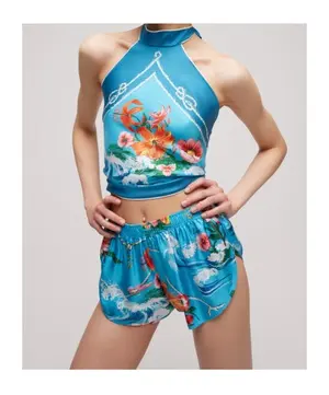 Gucci Graphic Printed Silk Twill Shorts - Multicolour