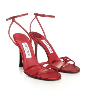 JIMMY CHOO Leo 100 Wrap Sandals - Red