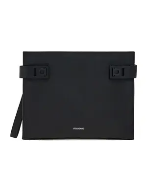FERRAGAMO Gancio Buckle Strap Wristlet Bag