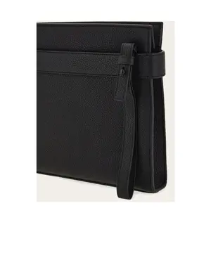 FERRAGAMO Gancio Buckle Strap Wristlet Bag