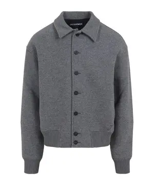 Jacquemus Wool Bomber Jacket - Gray