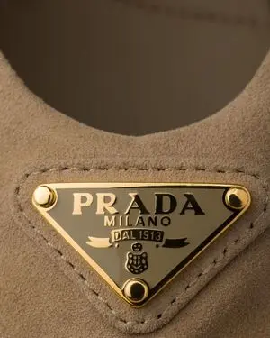 Prada Suede Ballerinas With Logo Detail
