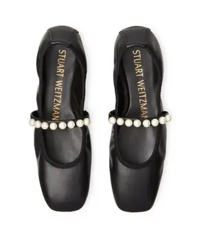STUART WEITZMAN Goldie Embellished Ballet Flats