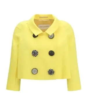 Dries Van Noten Vipa Embellished Jacquard Jacket - Yellow