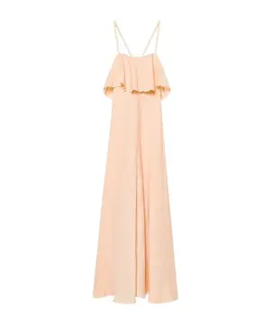 FORTE_FORTE Ruffled Spaghetti Strap Maxi Dress - Nude
