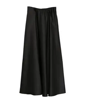 FORTE_FORTE Satin A-line Maxi Skirt - Black