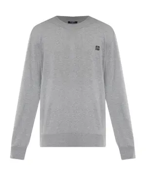 Balmain Logo Crew Neck Knitted Sweater