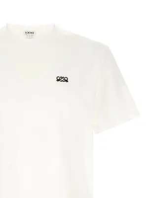 Loewe Logo Detailed Short Sleeved T-shirt - White