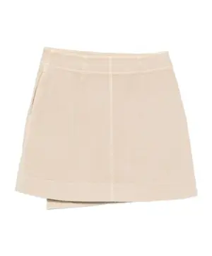 Closed Wrap-style Button-fastening Skirt
