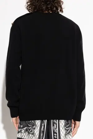 Balmain Button-shoulder Knitted Sweater - Black