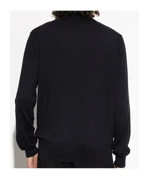 Balmain Logo Turtleneck Knitted Sweater - Navy