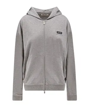 Miu Miu Logo Zip-up Hoodie
