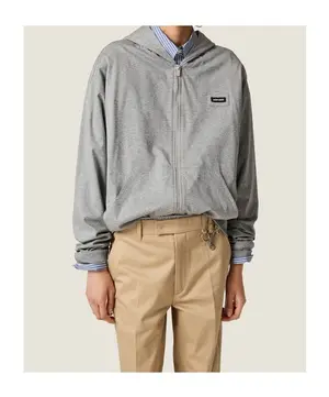 Miu Miu Logo Zip-up Hoodie