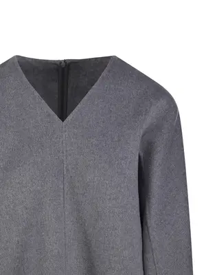 Max Mara Long-sleeved V-neck Blouse - Medium Grey