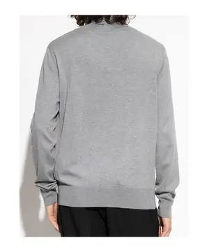 Balmain Logo Turtleneck Knitted Sweater - Grey