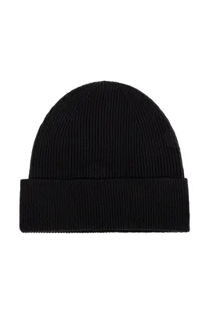 Balmain Logo Patch Ribbed Beanie