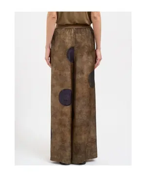UMA WANG Viscose And Cupro Wide Leg Pants With Polka Dot Print